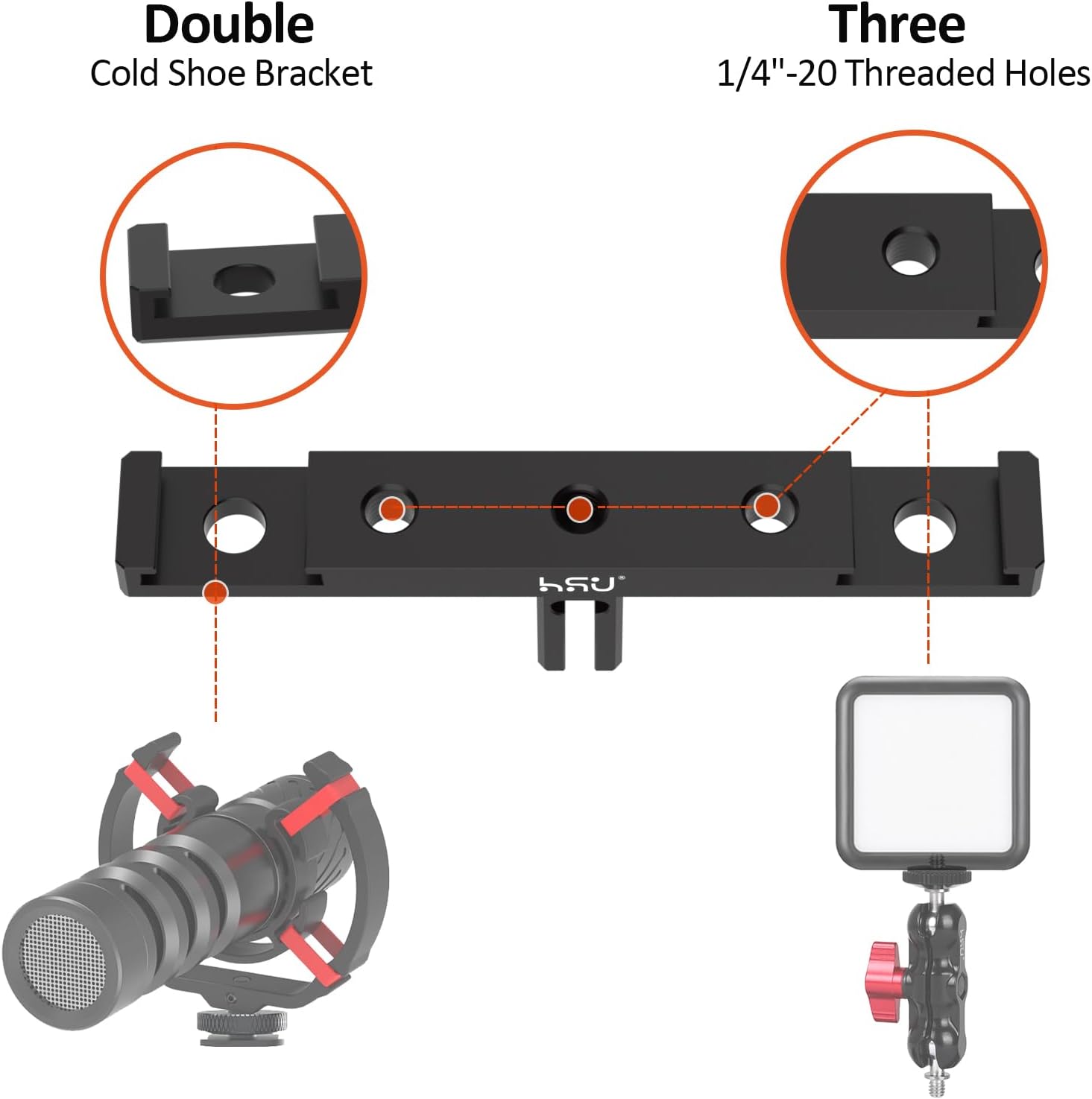 HSU Aluminum Dual Cold Shoe Extension Bracket – HSUSHOP