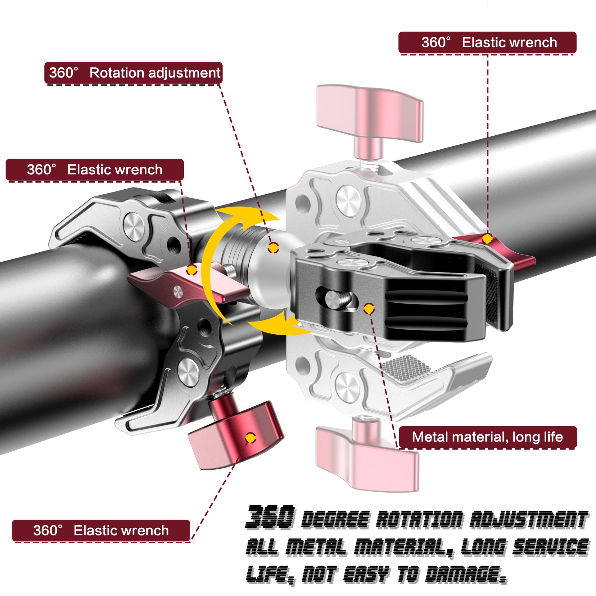 Double Metal Super Clamp Articulating Magic Arm Clip – HSUSHOP
